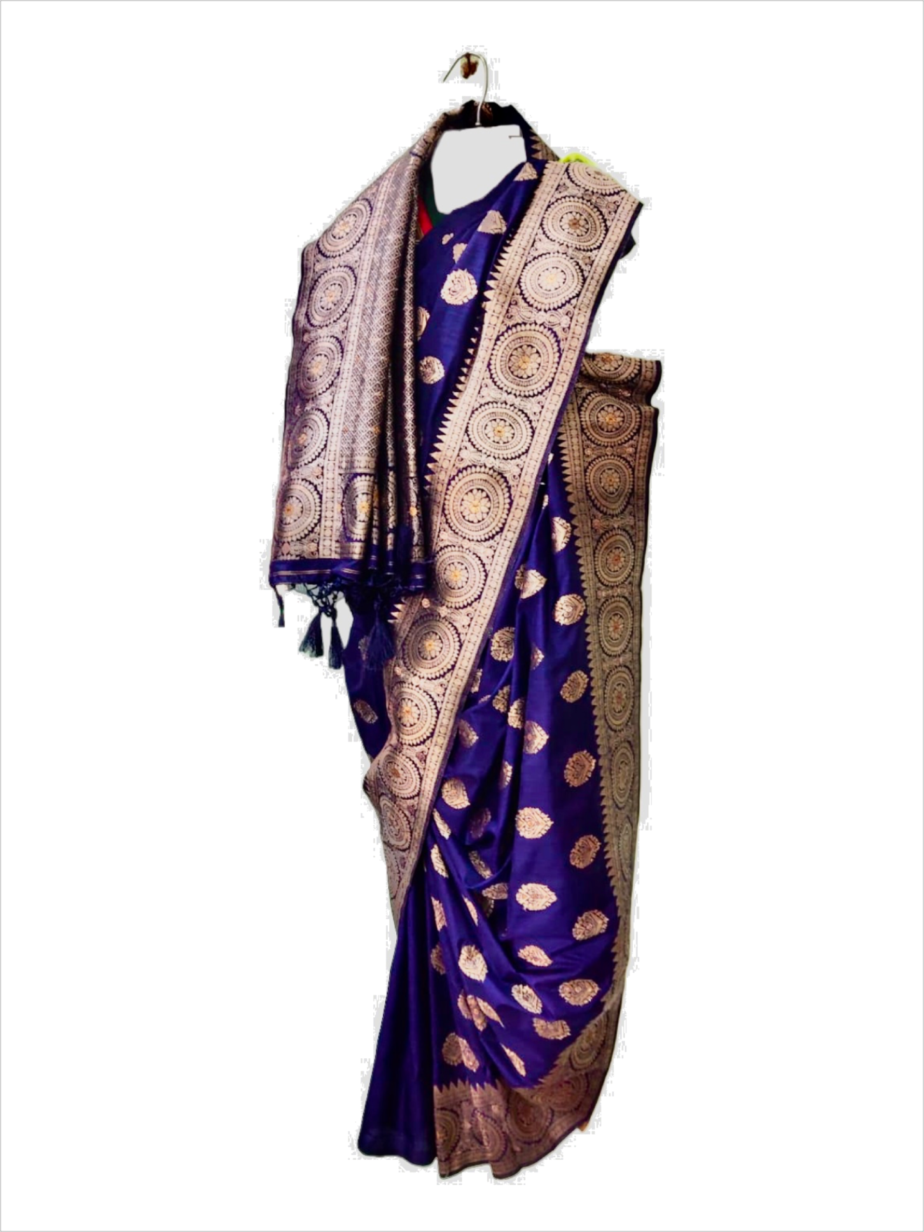 Stitched Nauvari saree in Peshwai style - Peshwai Nauwar